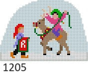 SR1205 Santa's Village, Elves Riding Rudolph - 18 mesh – The Red Thread ...